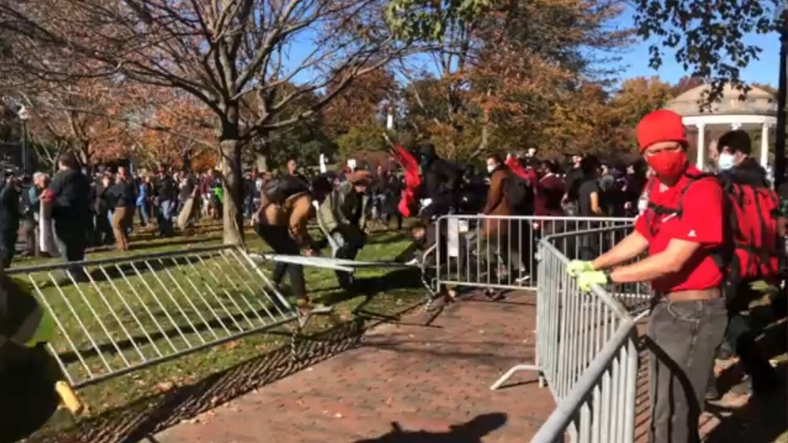 WATCH: Riot Cops Forced To Break Up Massive Fights After Antifa ...