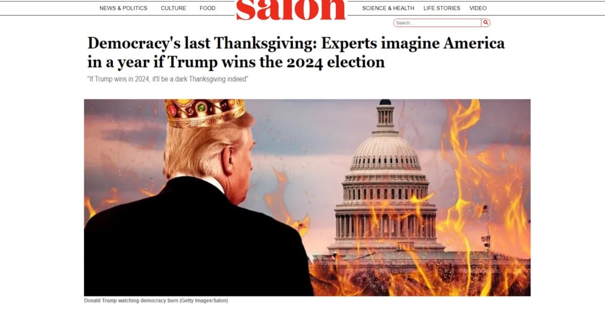 Salon Magazine: This Is ‘Democracy’s Last Thanksgiving’ If Trump Wins ...
