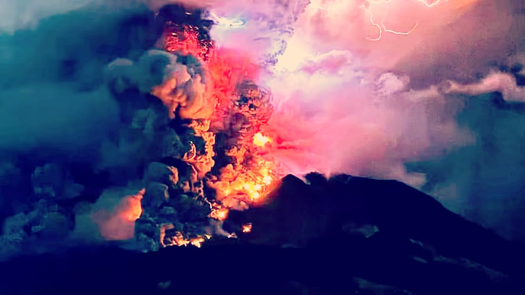 Indonesian Volcano Explodes in Smoke, Lava and Lighting – Second ...