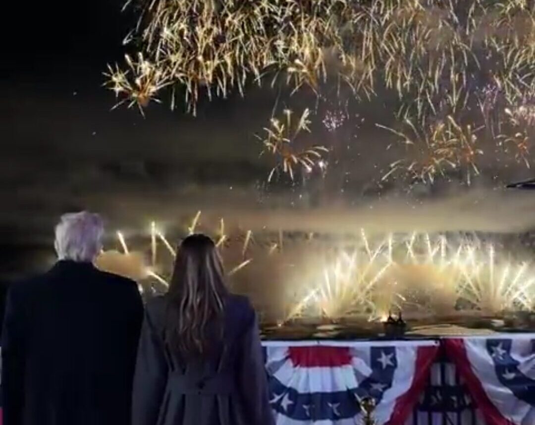 President Trump and Melania Enjoy the Inaugural Fireworks Show at ...