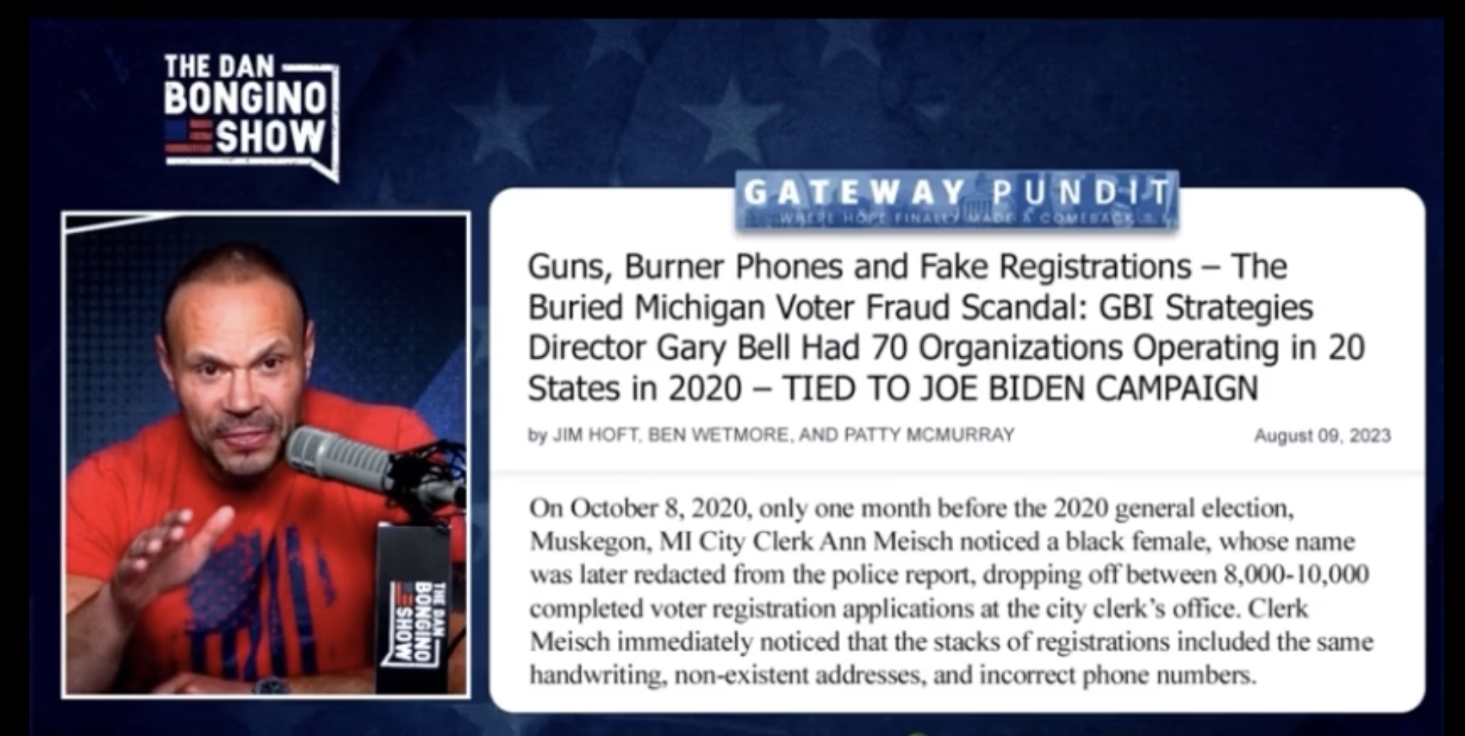 FBI Deputy Director Dan Bongino Called The 2020 GBI Strategies Mass Voter Registration Fraud ...