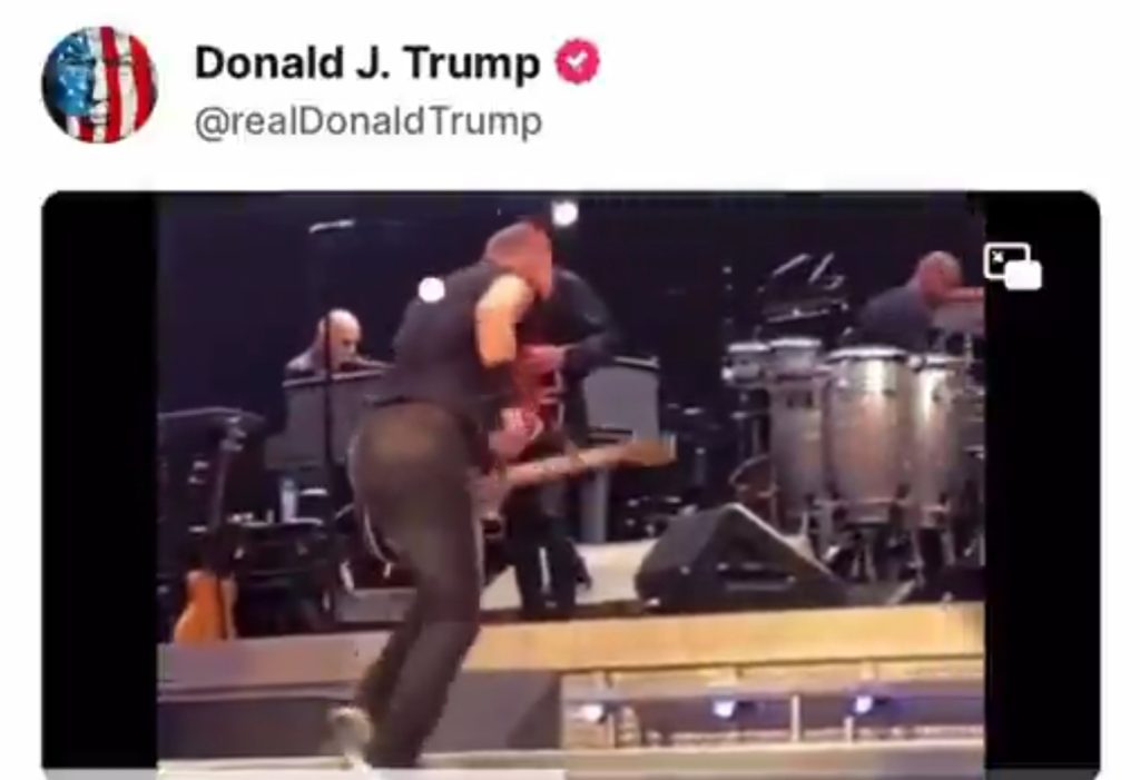 President Trump Posts Video Knocking Bruce Springsteen Down With a Golf ...